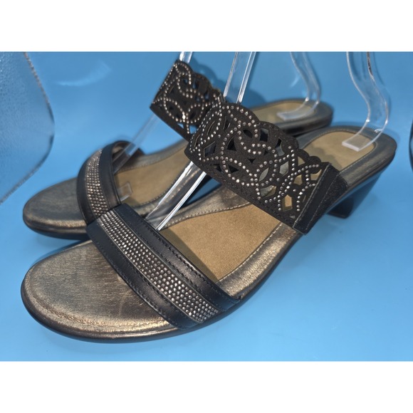 Naot | Shoes | Naot Contempo Black Bronze Sandals Wedges Womens Us 1 ...